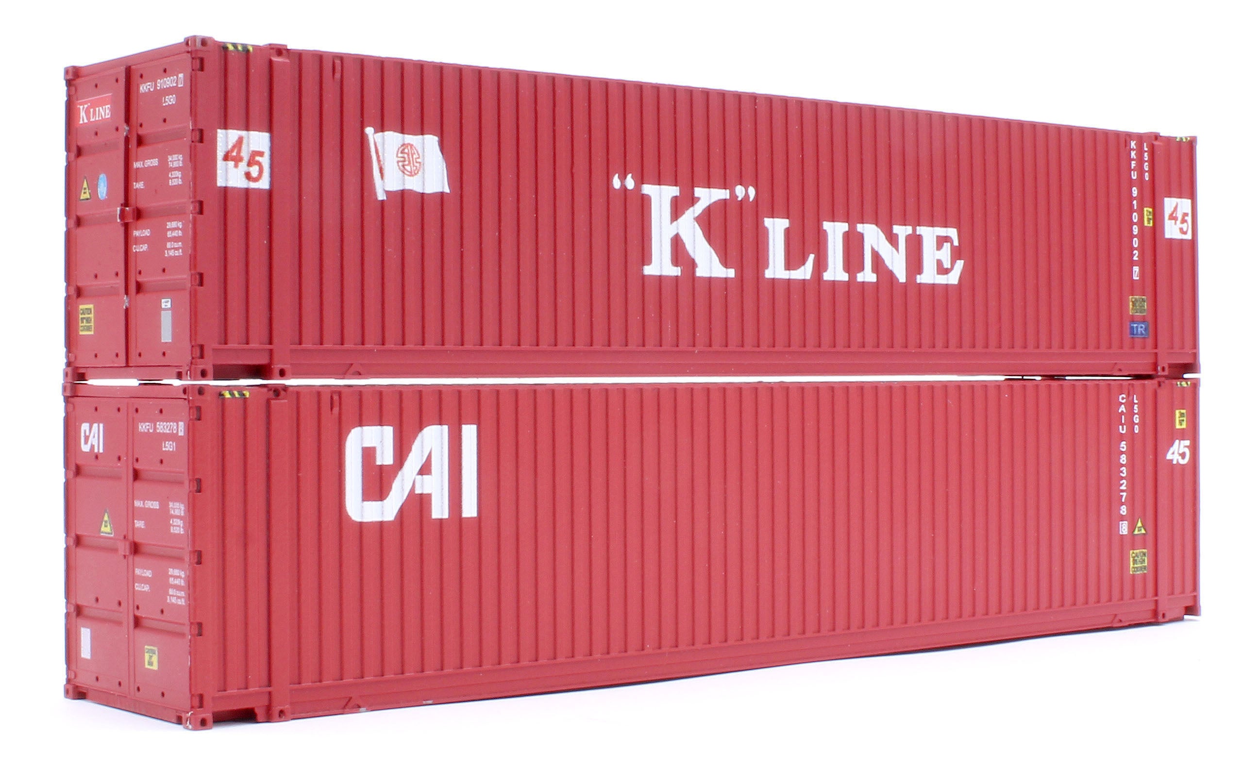 Dapol 4F-028-219 45ft High Cube Container K Line & Cai – Rails