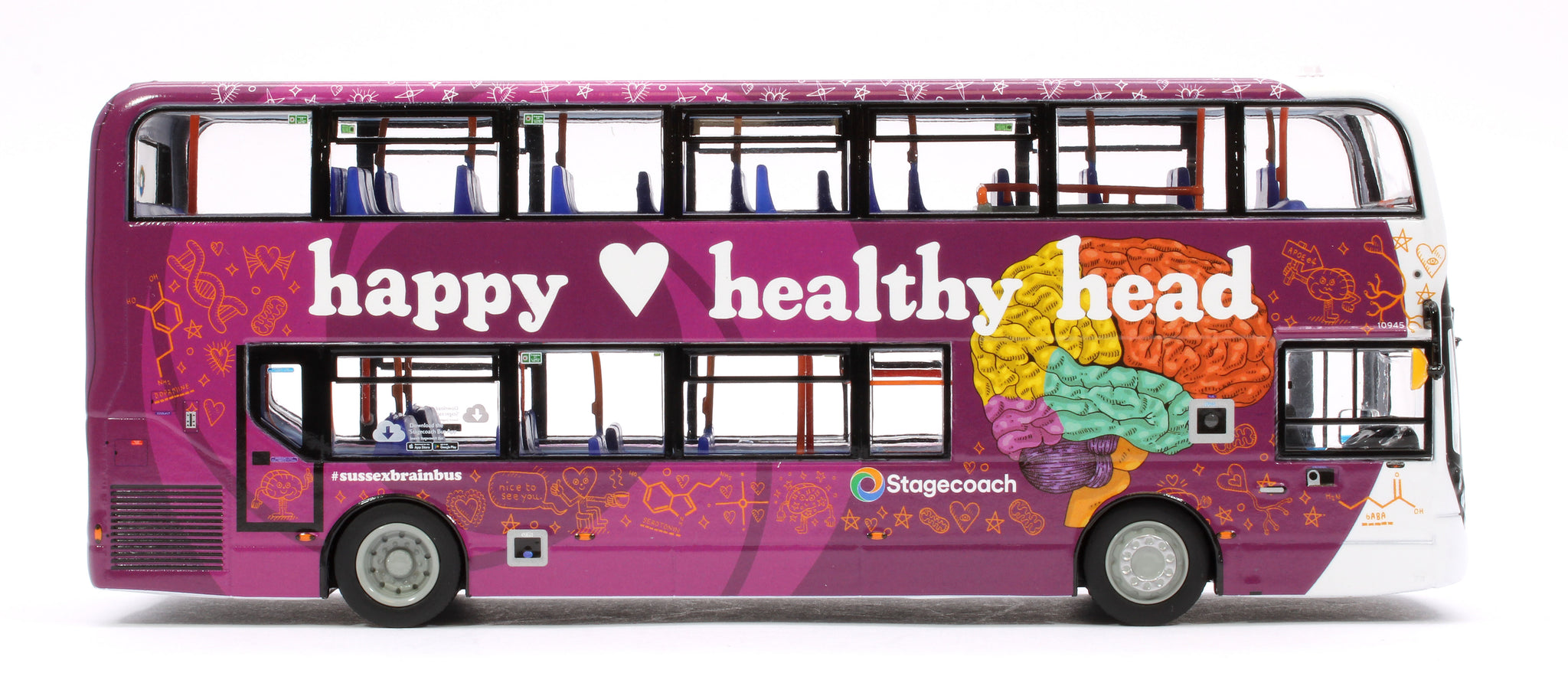 Northcord Model Company UK6532 ADL Enviro 400 Sussex Brain Bus ...