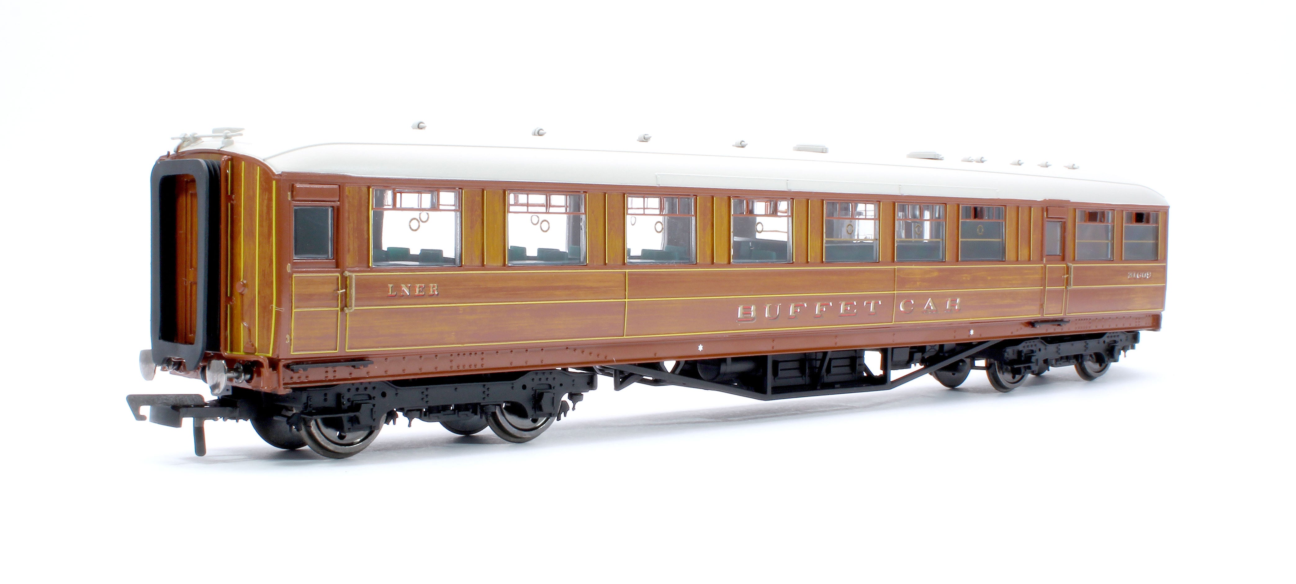 Hornby R40455 LNER Gresley Corridor Teak Coaches Buffet – Rails