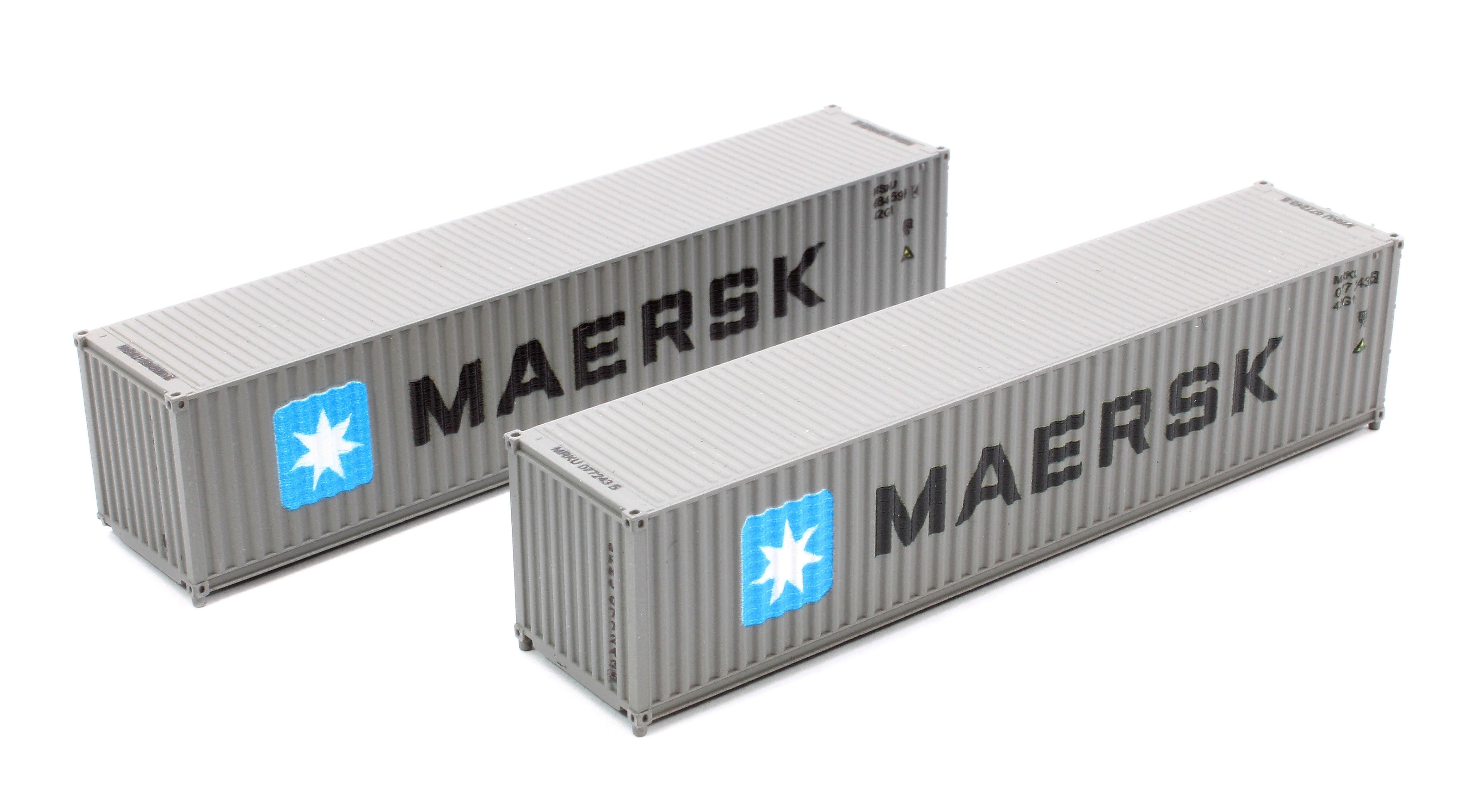 Dapol 2F-028-100 40ft Container Set (2) MSKU/MRKU – Rails