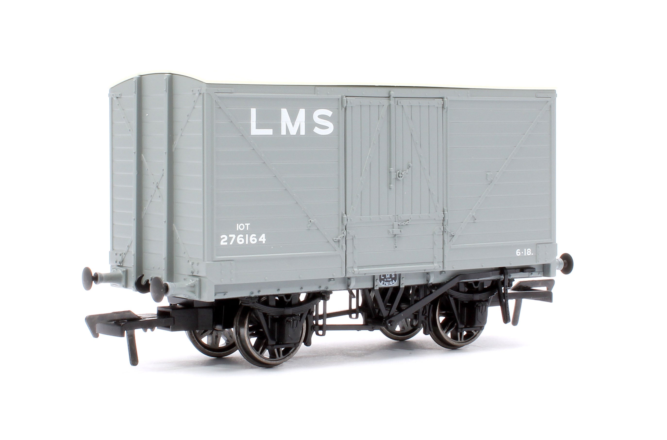 Rapido Trains UK Pre-Owned LNWR D88 10T Covered Van, LMS Grey (Pre-1936 ...