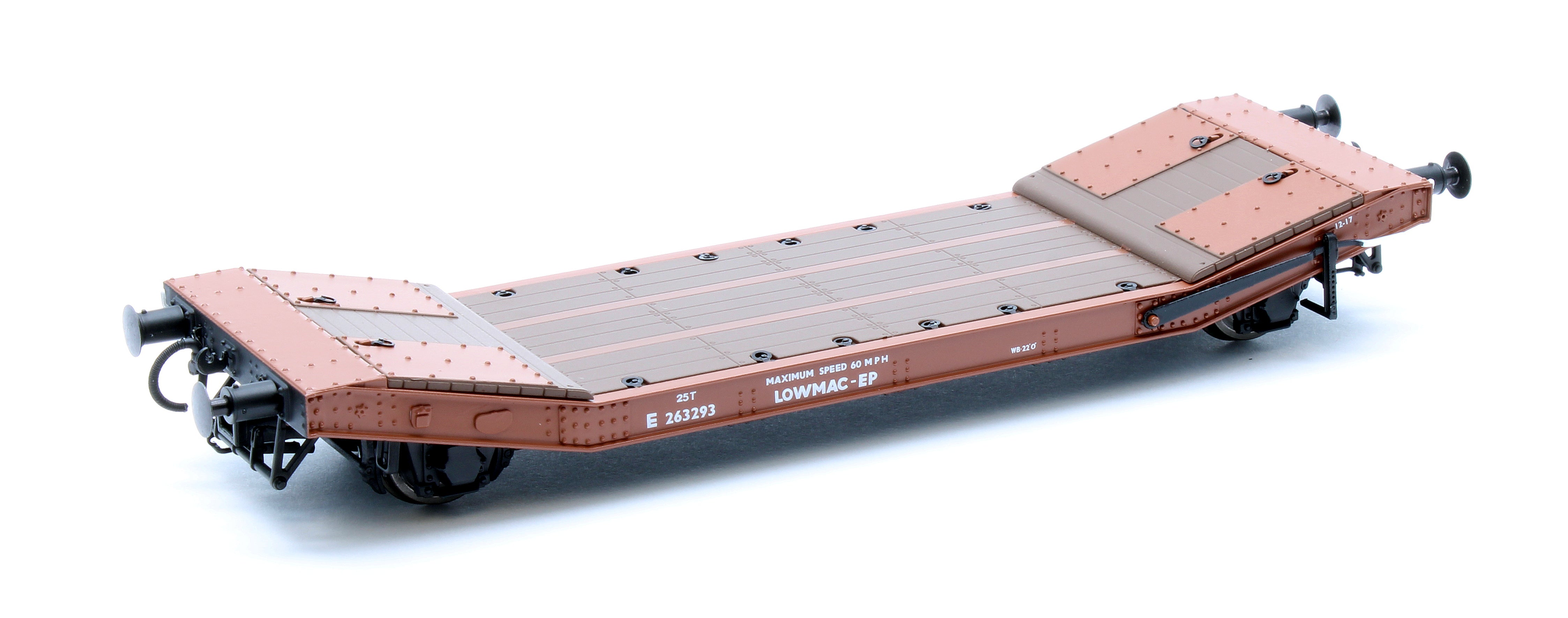 Clark Railworks C3003A 25T Lowmac BR Bauxite Wagon E263293 – Rails
