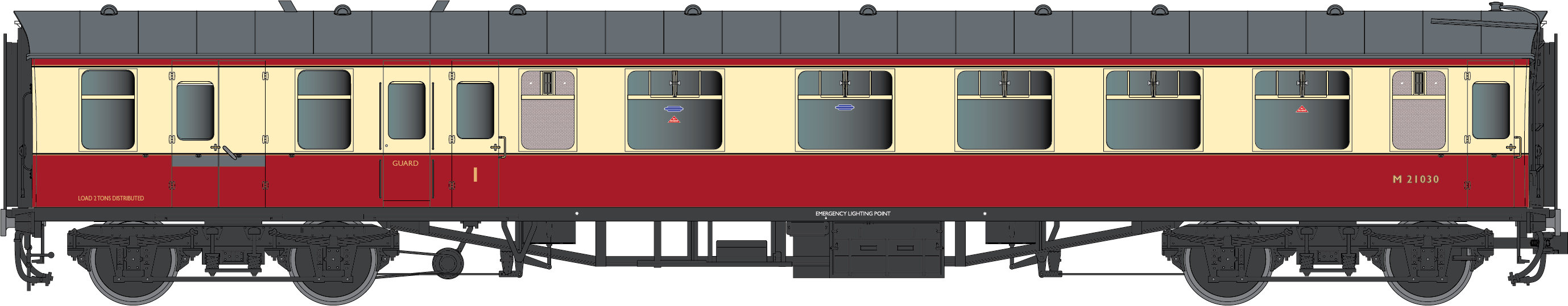 Lionheart Trains 7P-002-103 BR Mk1 Crimson & Cream BCK – Rails
