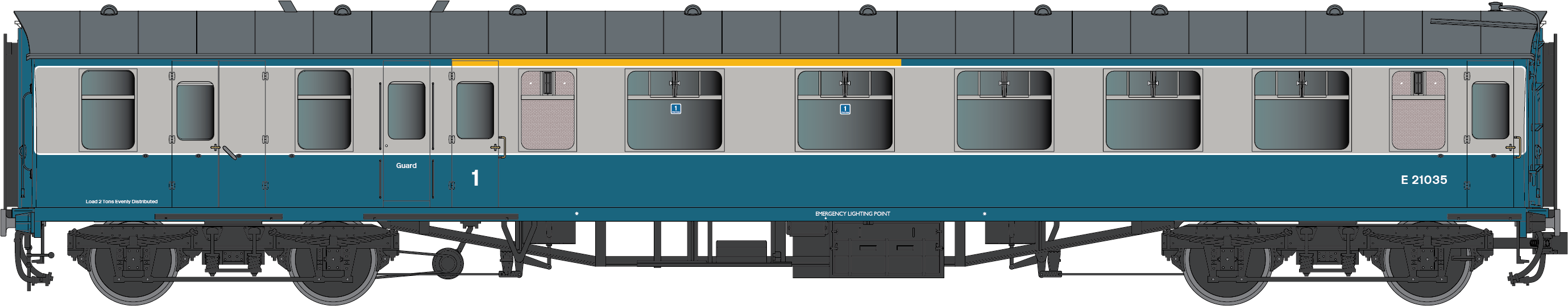 Lionheart Trains 7P-002-201U BR Mk1 Blue/Grey BCK Unnumbered – Rails