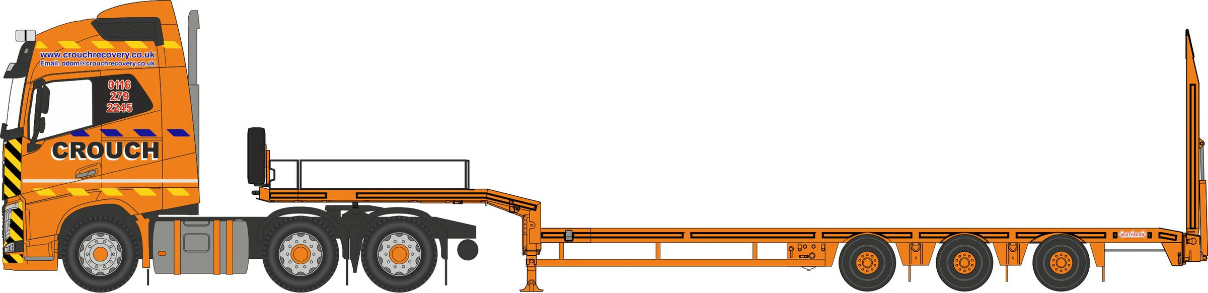 Oxford Diecast NVOL4013 Volvo FH4 Semi Low Loader Crouch – Rails