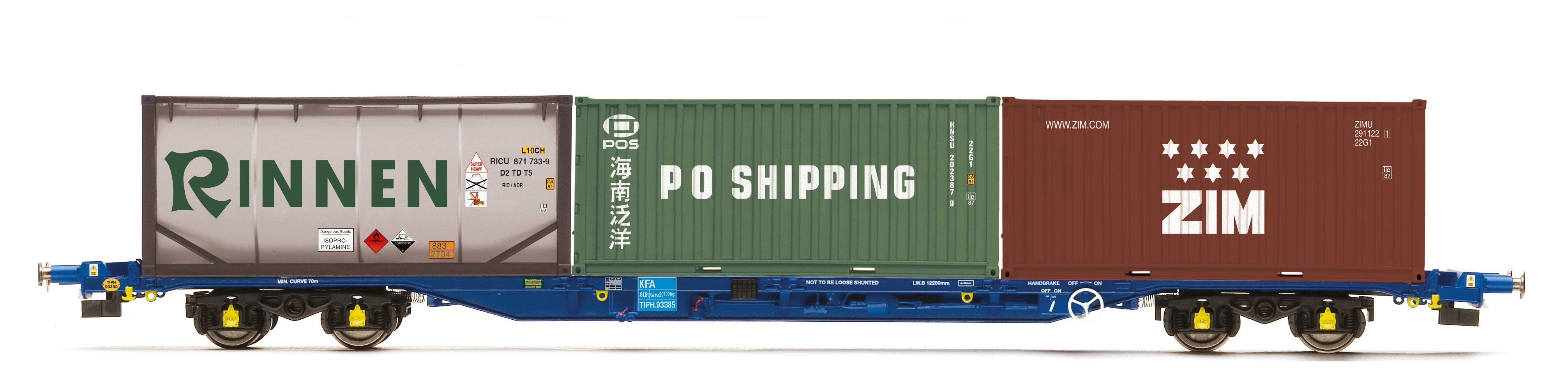 Hornby KFA Container Wagon with 2 x 20' Containers & 1 x 20' Tanktainer – Rails of Sheffield