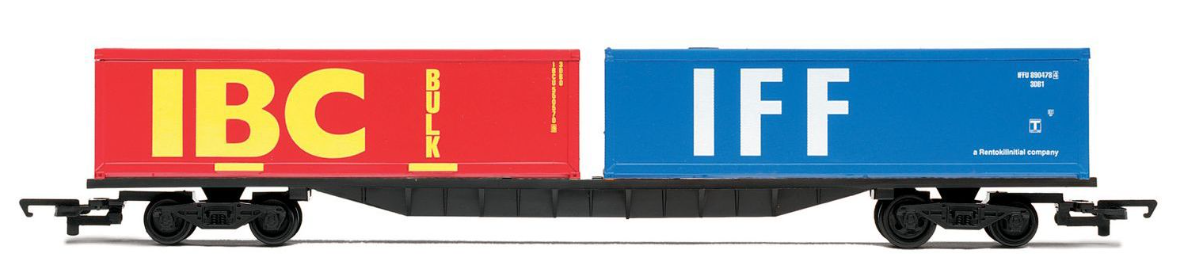 Hornby R6425 RailRoad BR FFA Container Wagon (with two 30' containers ...