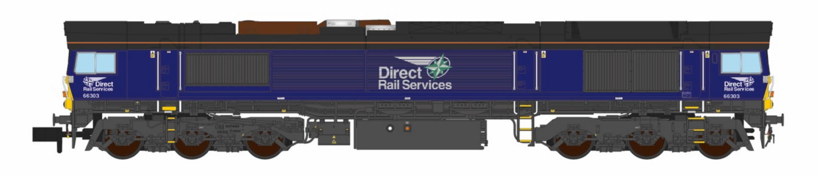 Revolution Trains RT-N66-DRP-303 Class 66 66303 DRS Plain – Rails