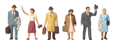 Preiser PR73008 Travellers (6) British OO Scale Figure Set – Rails