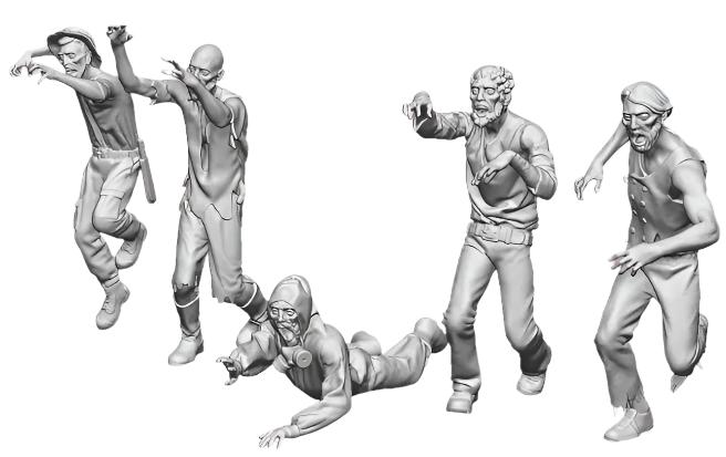 Modelu 0241-148 N Gauge - Halloween Zombie Pack 2 – Rails