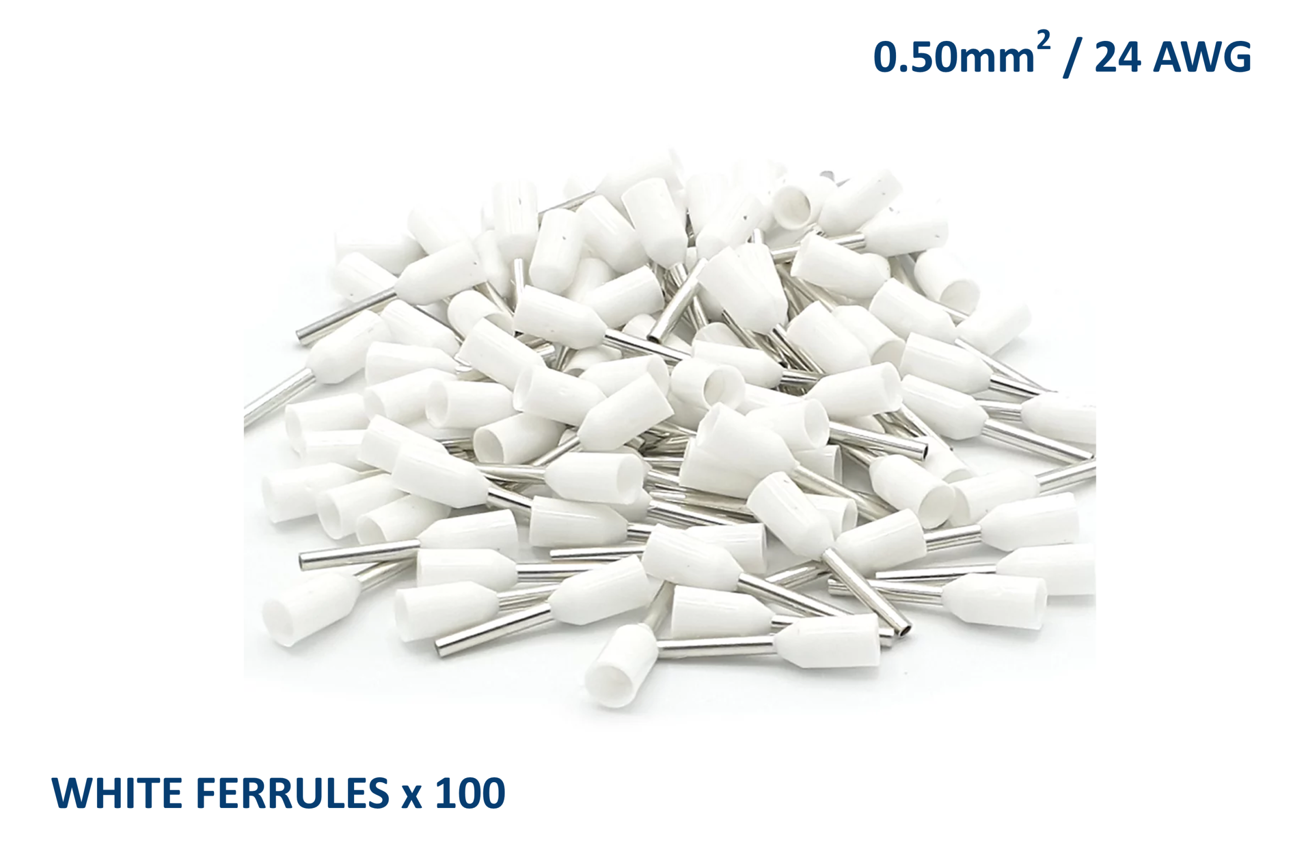 Layout Concepts DCW-F050.WHT White Ferrules for 24 AWG ~ – Rails