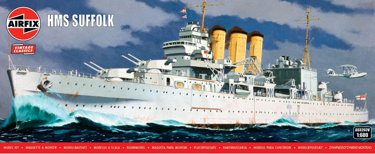 Airfix A03203V HMS Suffolk Model Kit – Rails