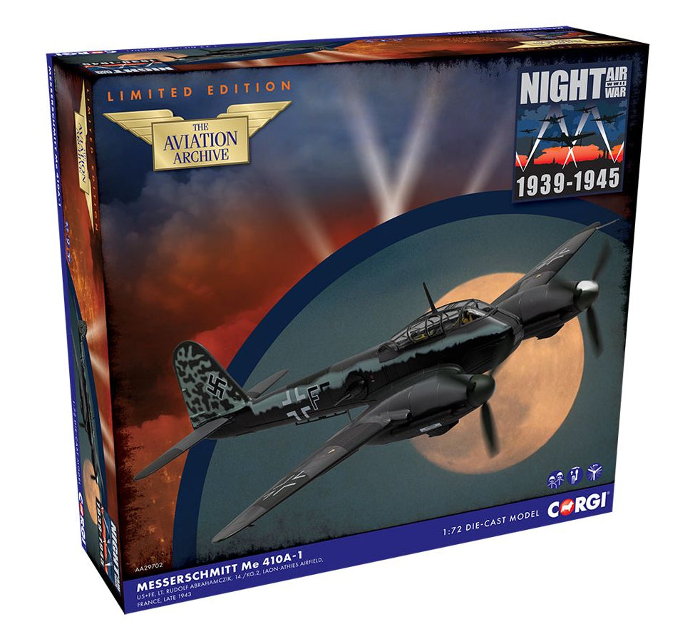 Corgi AA29702 AA29702 Messerschmitt Me 410A-1 Black F, – Rails