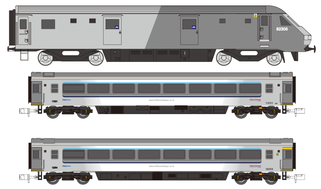 Dapol Chiltern Railways 'Mainline' 8 Piece Slam Door Set with DVT ...