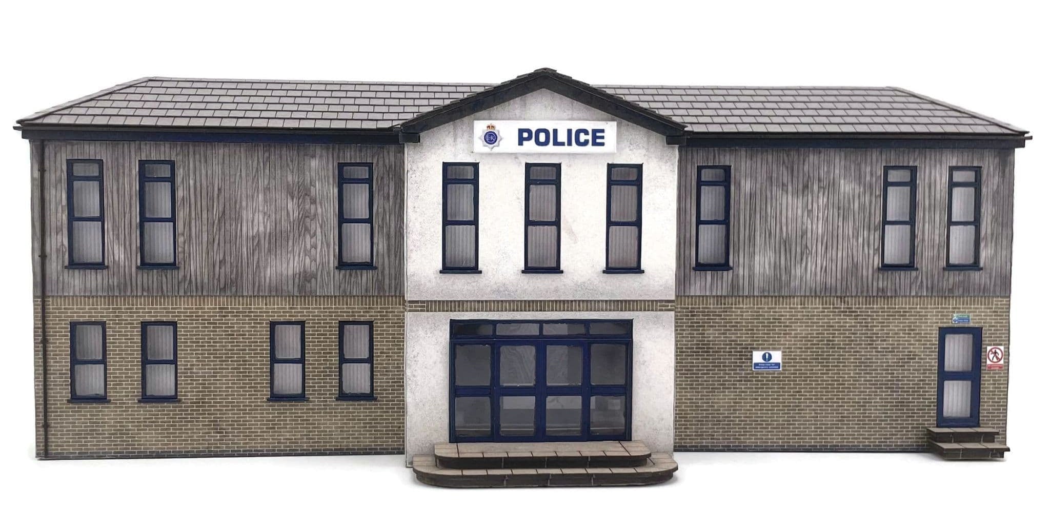 Scale Model Scenery KX109 Low Relief Police Station Model Kit – Rails