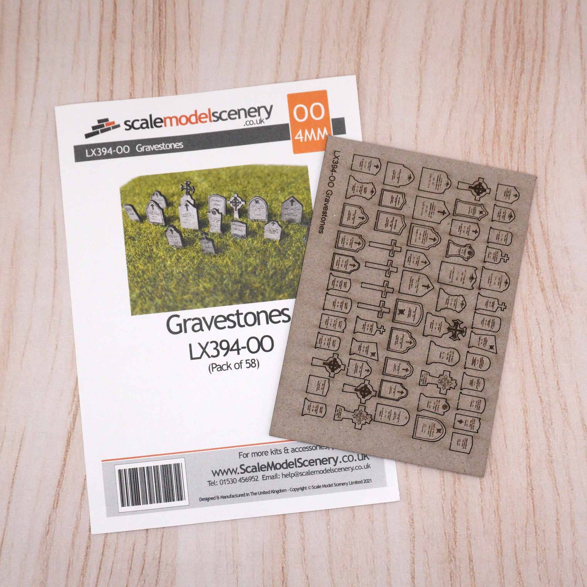 Scale Model Scenery LX394 Laser Cut Gravestones Model Kit – Rails