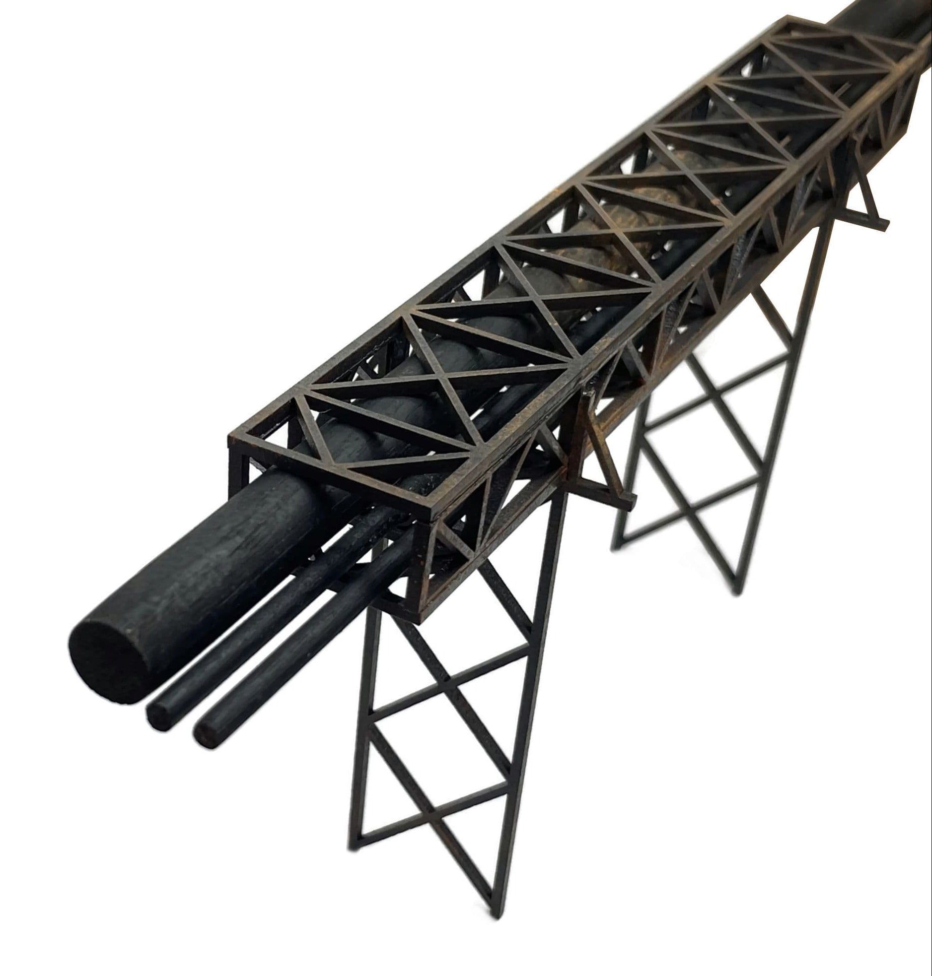 Scale Model Scenery LX514 Industrial Pipe Bridge Model Kit – Rails