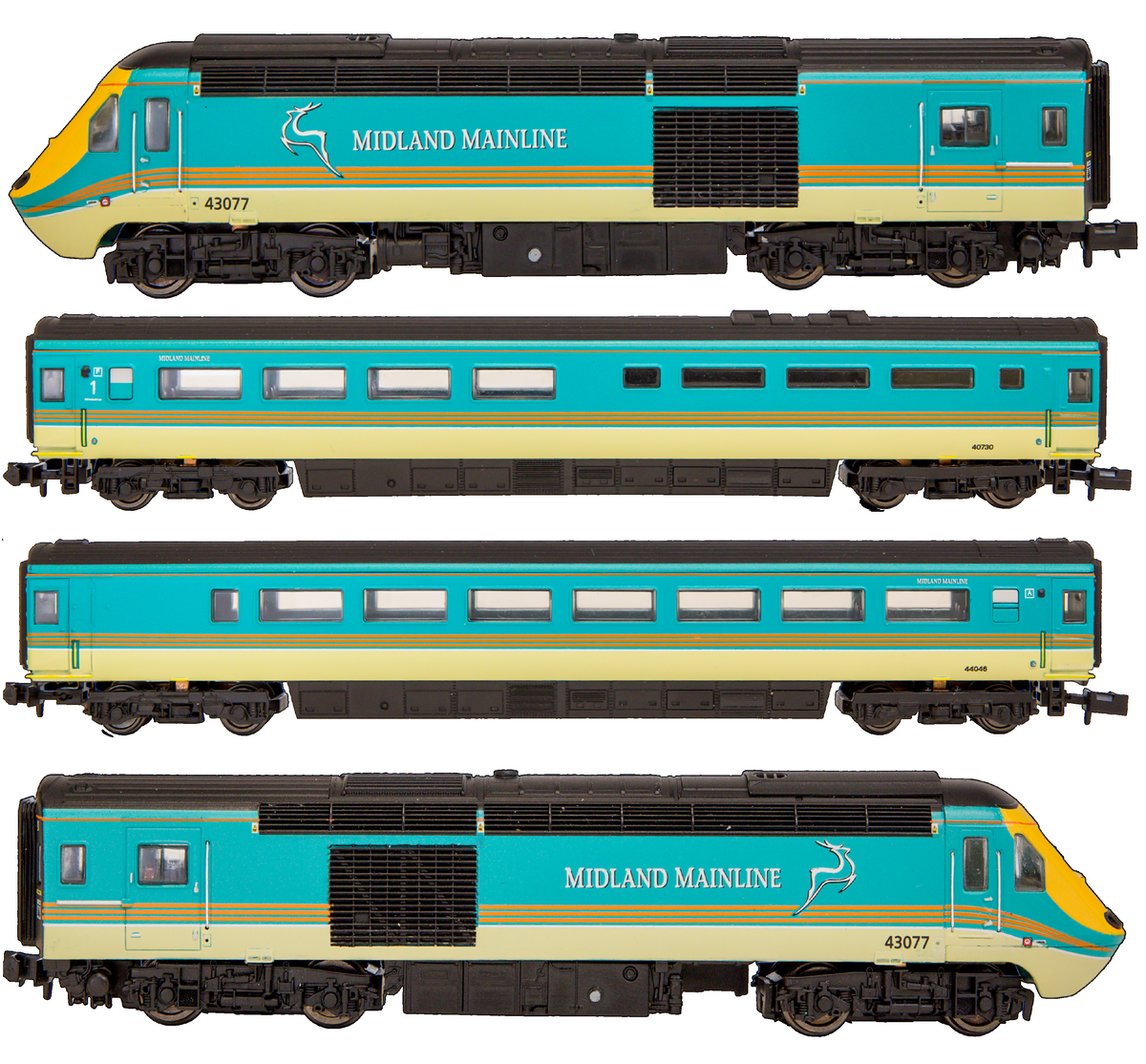Dapol 2D-019-015 Class 43 HST Midland Mainline (43066 & 43077) 4 Car ...
