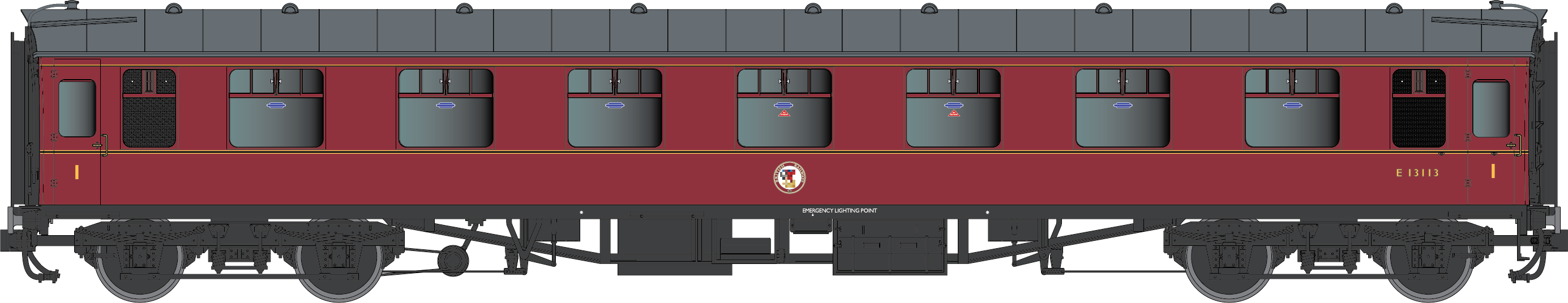 Lionheart Trains 7P-002-052 BR Mk1 Maroon FK M13221 Midland – Rails