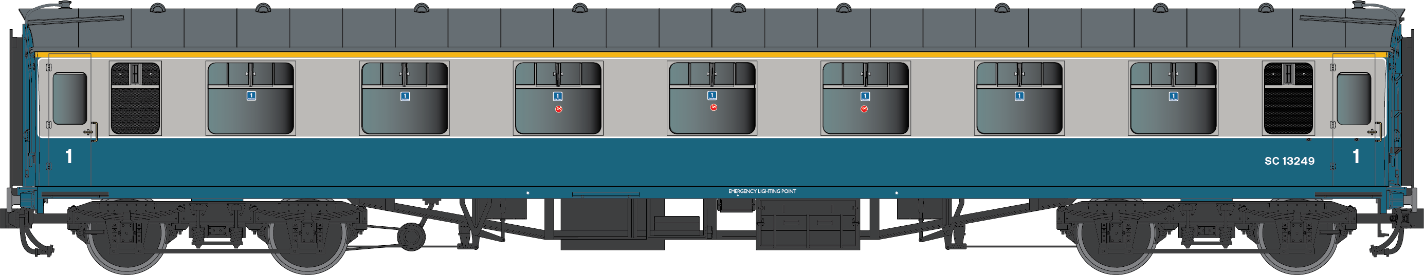 Lionheart Trains 7P-002-253 BR Mk1 Blue/Grey FK Sc13249 – Rails