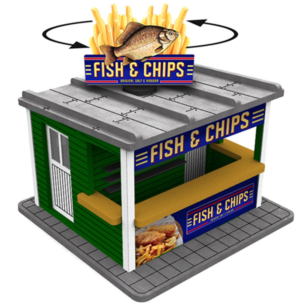 Proses PLS-045 O Scale Fish & Chips Stand w/Rotating – Rails