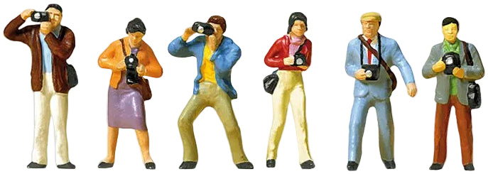 Preiser PR10089 Photographers (6) Exclusive Figure Set – Rails