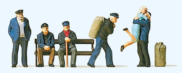 Preiser PR10352 At the Ship Berth (6) Exclusive Figure Set – Rails