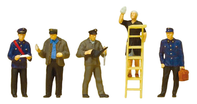 Preiser PR10558 DB Railway Personnel (5) Exclusive Figure Set – Rails