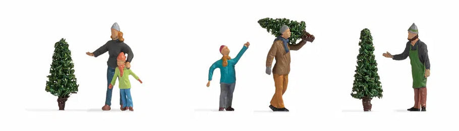Noch N15927 Selling Christmas Trees (5) Figure Set – Rails