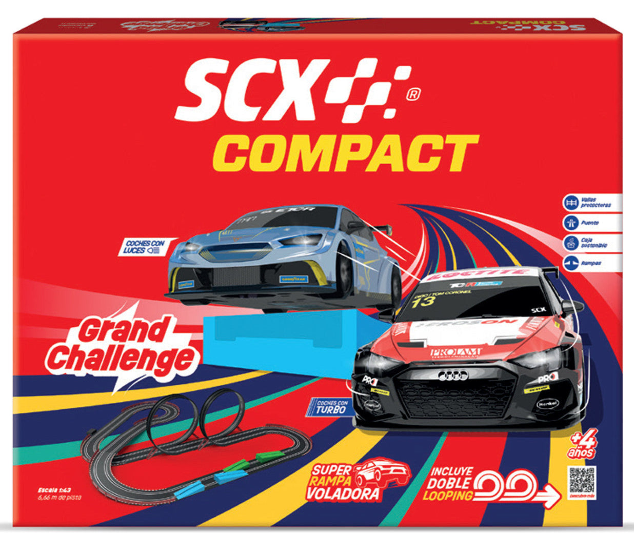 SCX SCXC10585 Compact 1:43 Grand Challenge 6.66m Race Set – Rails
