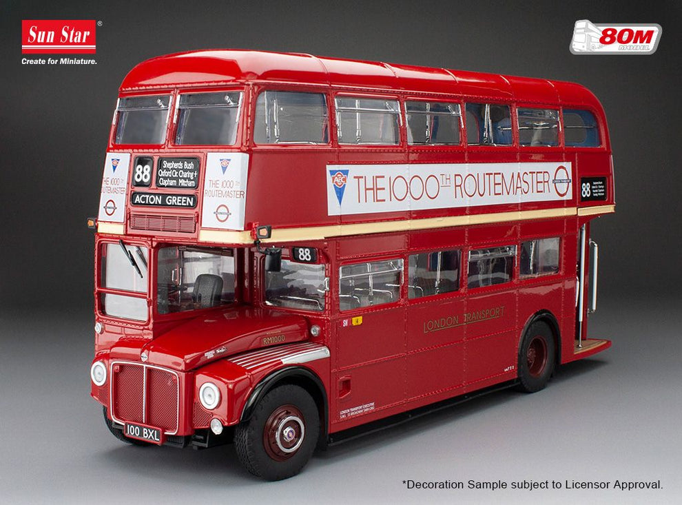 Sunstar H2943 Routemaster Bus RM1000 100 BXL Red (Limited – Rails
