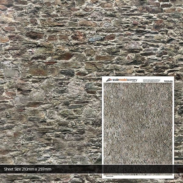 Scale Model Scenery TX220 OO/HO Old Stone Wall Texture Paper – Rails