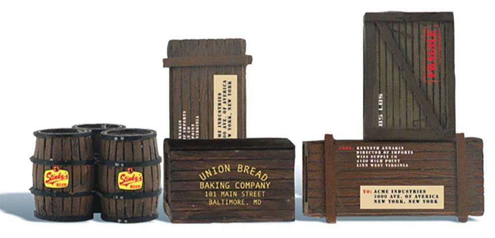 Woodland Scenics WA2564 G Wooden Crates & Barrels – Rails