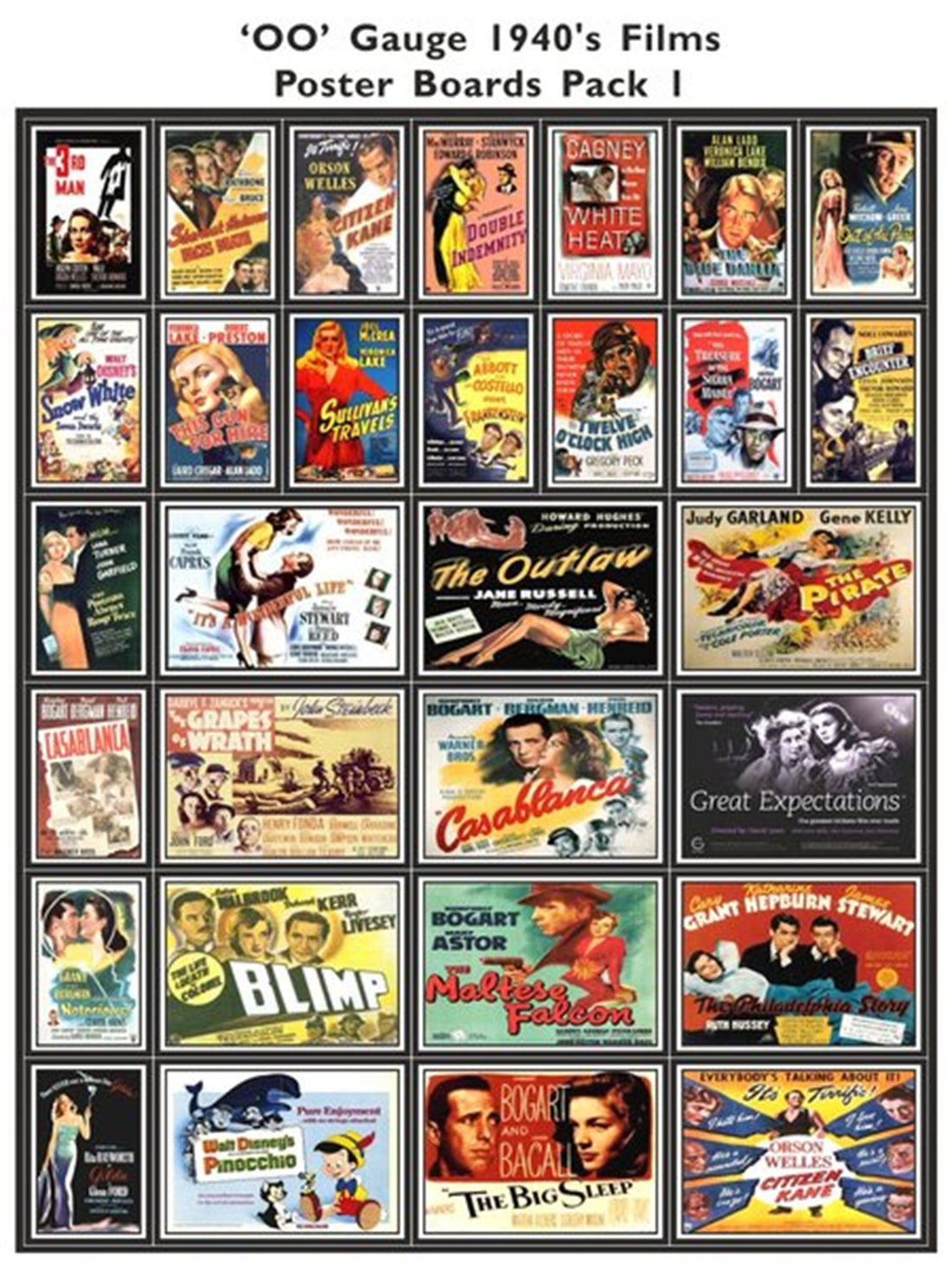Trackside Signs DCPB0005 1940's Film Poster Boards Pack 1 – Rails