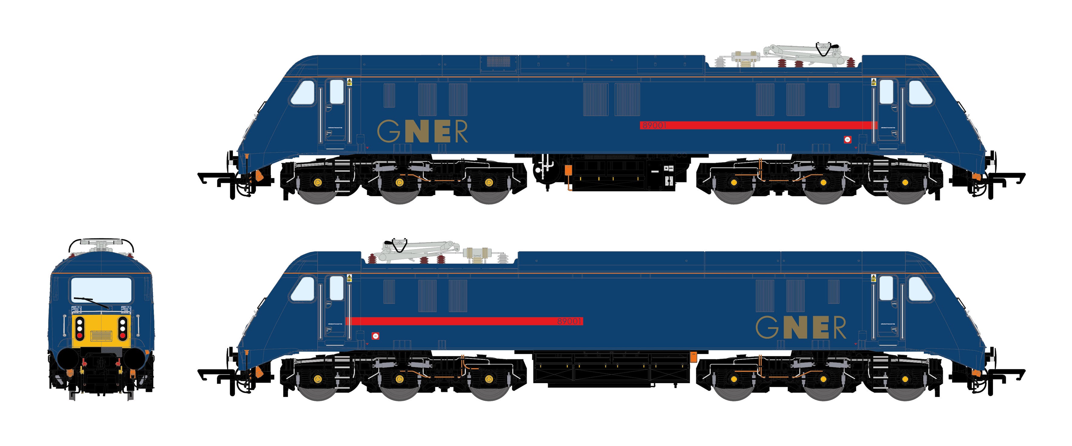 Accurascale Class 89 (89001) GNER (Gold Lettering) Electric Locomotive ...