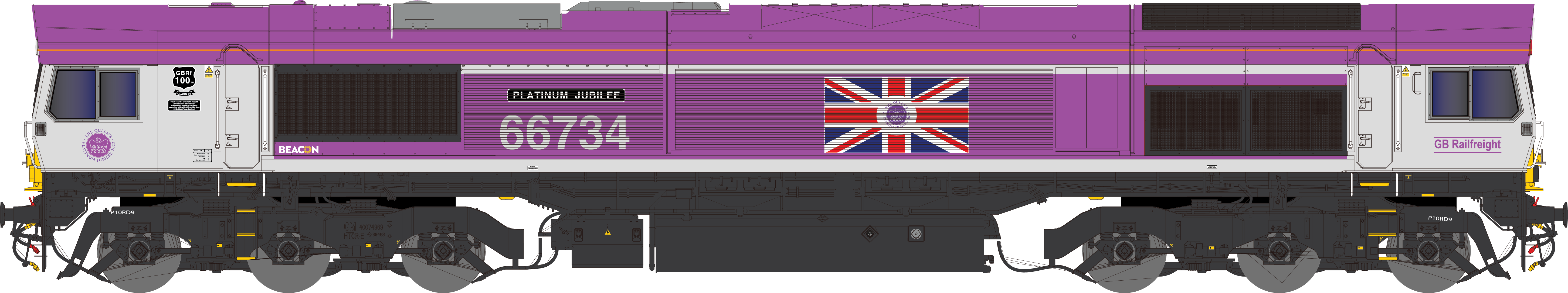 Dapol 2D-066-006 Class 66 66734 Jubilee Pink "Platinum – Rails