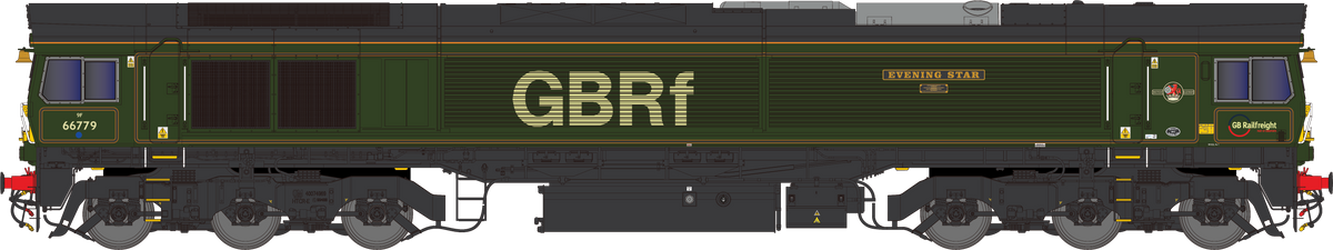 Dapol 2D-066-007 Class 66 66779 "Evening Star" BR Lined Green Diesel ...