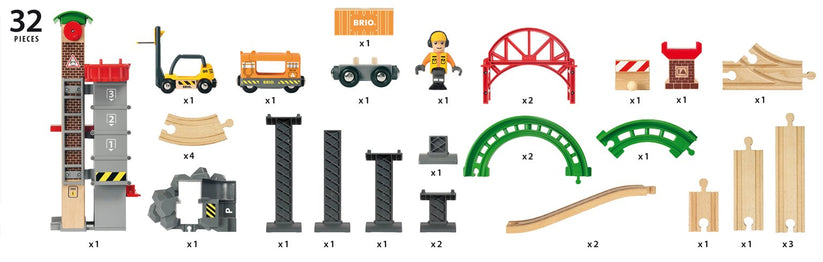 Brio 33887 BRIO World - Lift & Load Warehouse Set – Rails