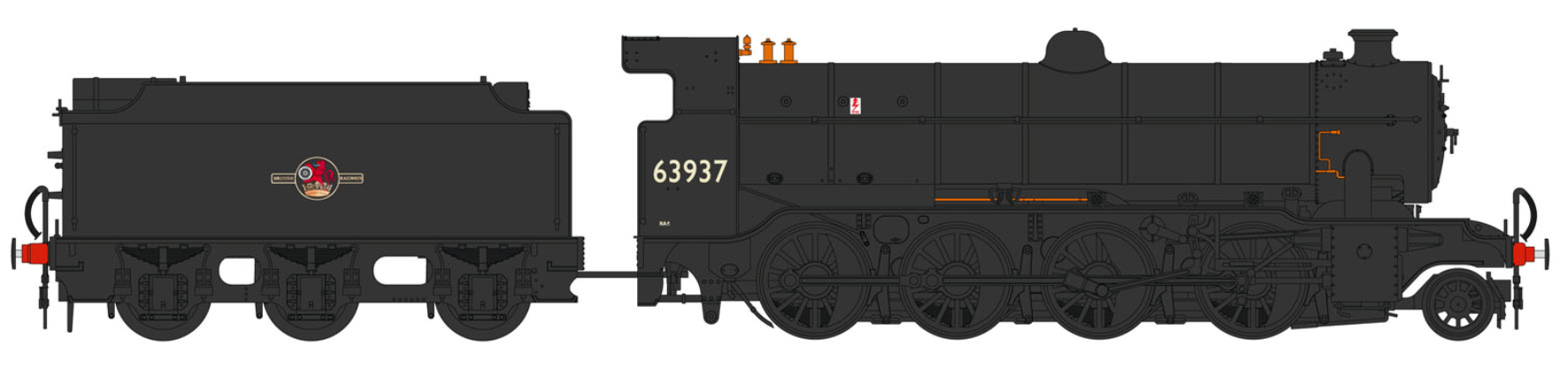 Heljan O2/2 'Tango' BR late crest blackNo. 63937 (GN cab/LNER flush ...