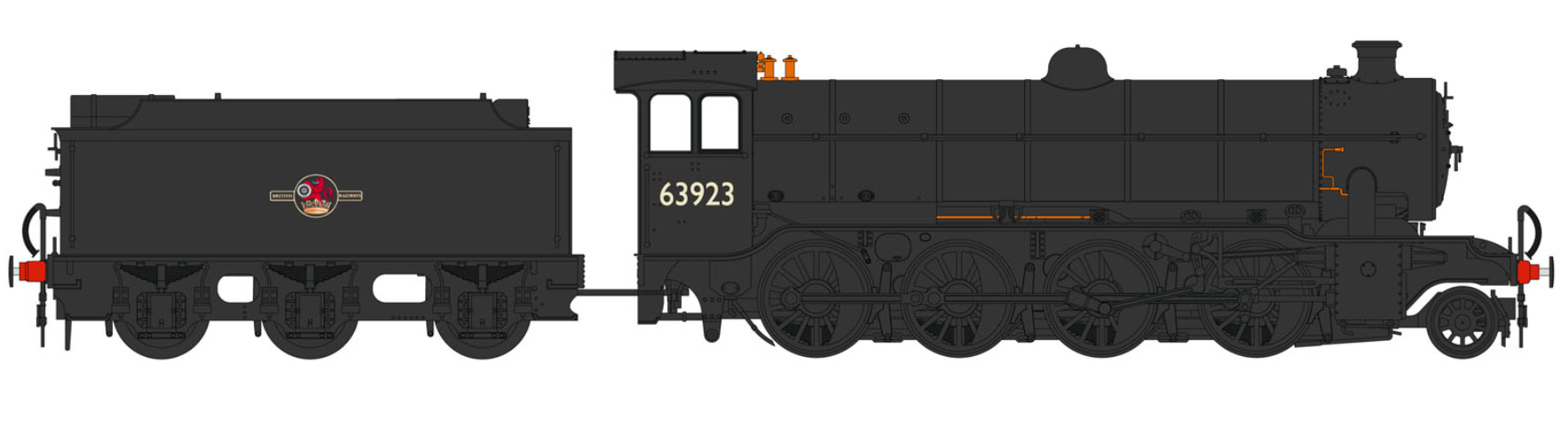 Heljan Class O2/1 Tango Steam Locomotive number 63923 in BR Black late ...