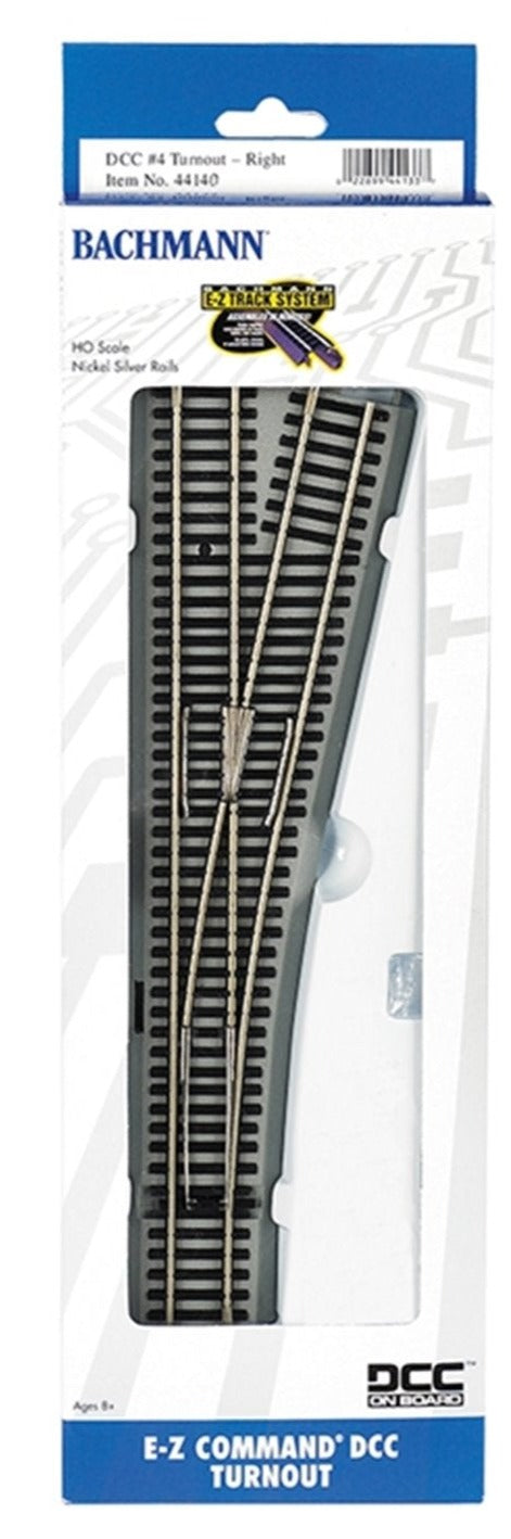 Bachmann Trains 44140 E-Z Command DCC #4 Turnout – Right – Rails