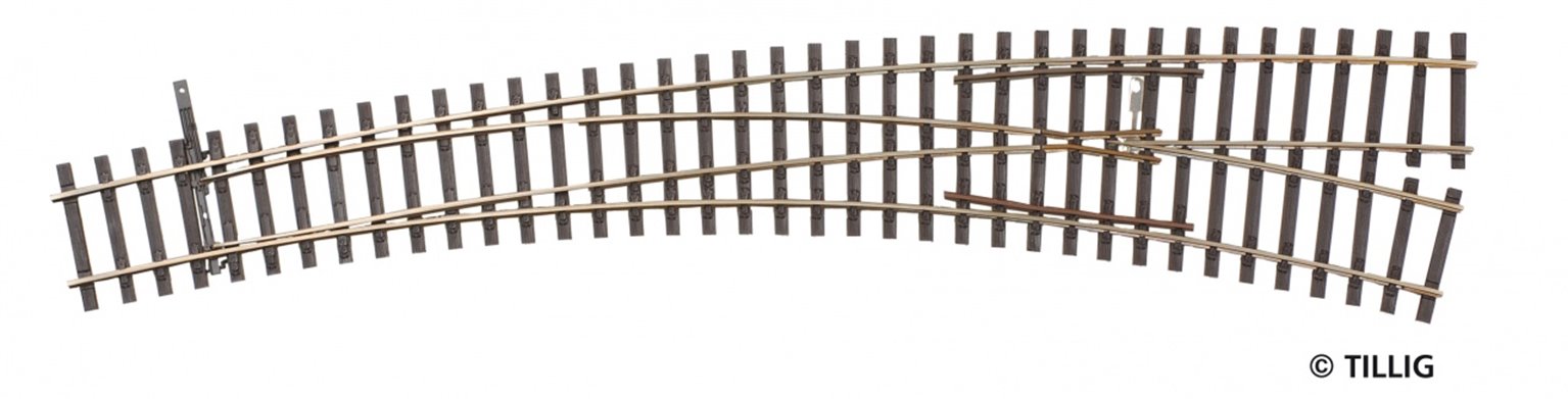 Tillig 85373 Tillig elite track : Right Curved Point HO Exit – Rails