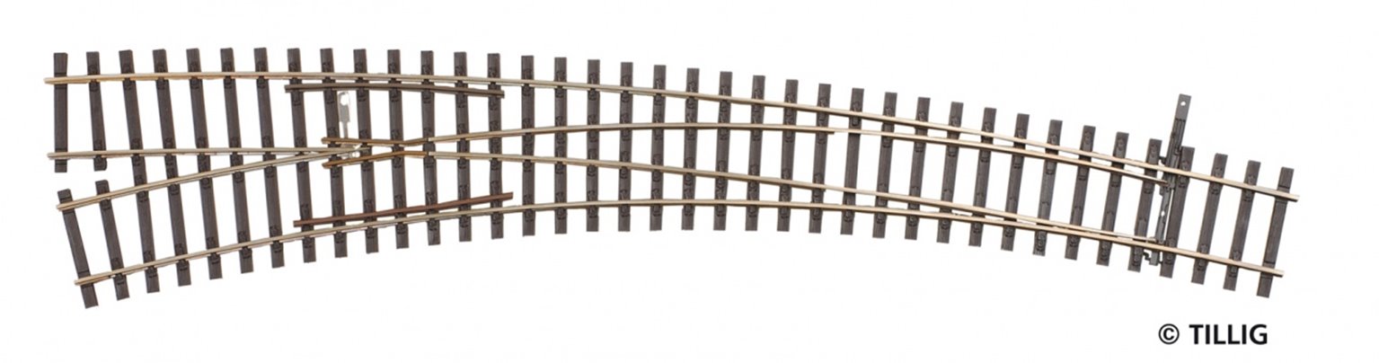 Tillig 85374 Tillig elite track : Left Curved Point HO Exit – Rails