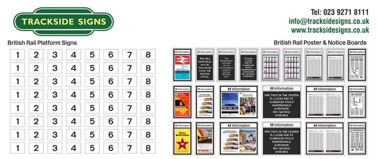 Trackside Signs TSVS0058 British Rail Platform Signs + Poster & Notice ...