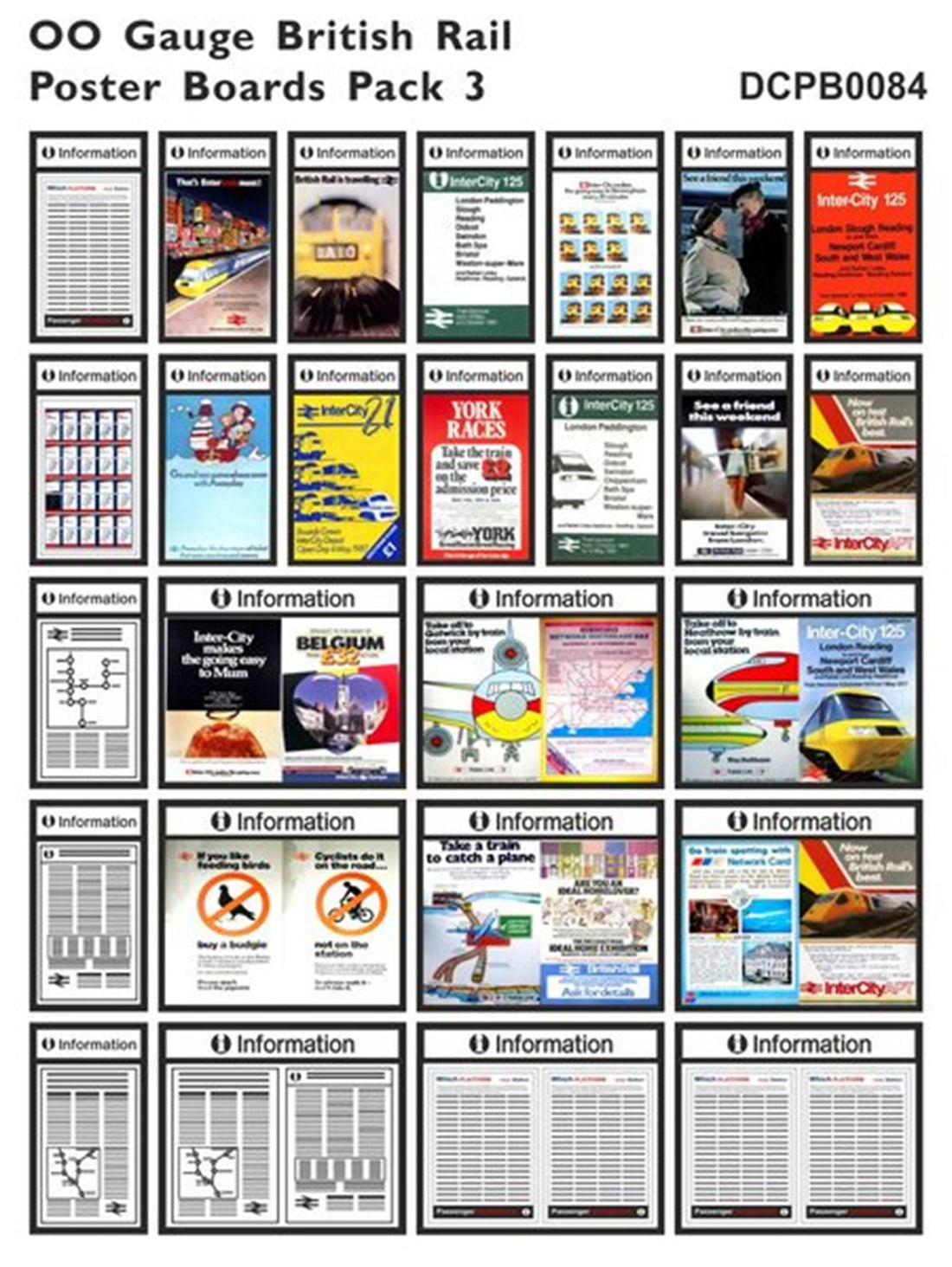 Trackside Signs DCPB0084 British Rail Poster Boards Pack 3 – Rails