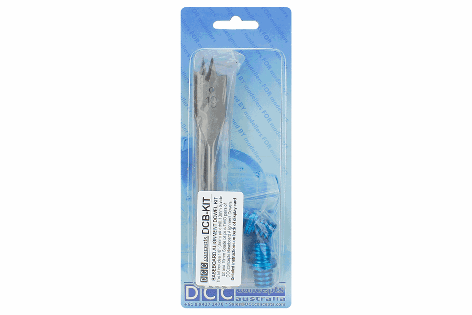 DCC Concepts DCB-BDKIT Baseboard Dowels (2) with Spade Drill – Rails