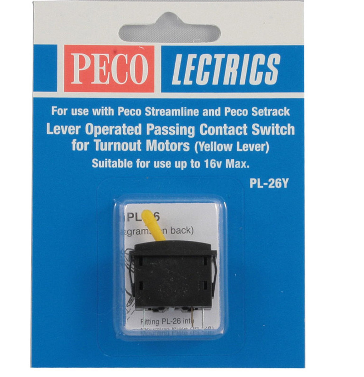 Peco PL-26Y PL26Y Passing Contact Switch - Yellow Lever – Rails of ...