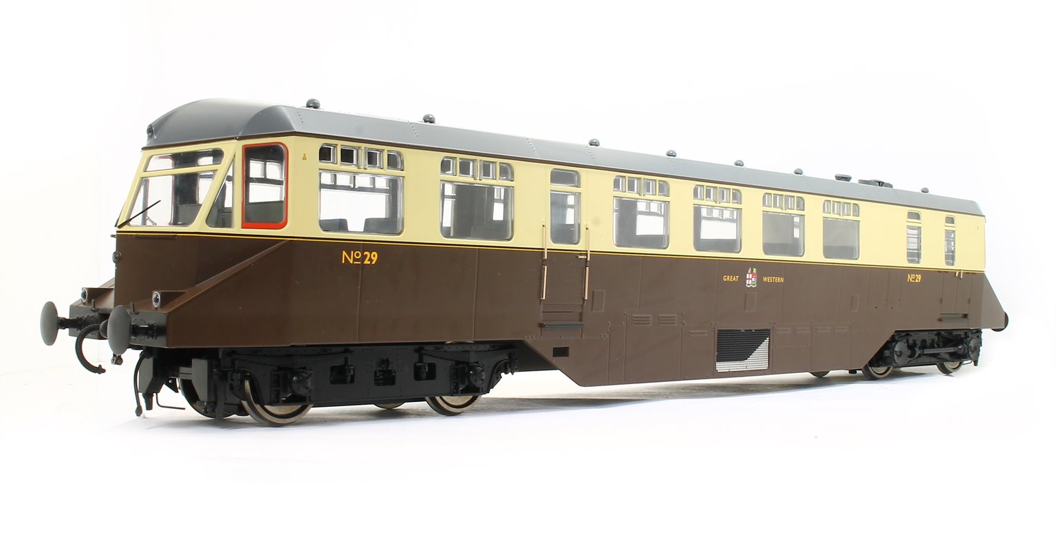 Heljan GWR AEC ‘Razor Edge' Railcar GWR chocolate/cream (dark grey roof ...