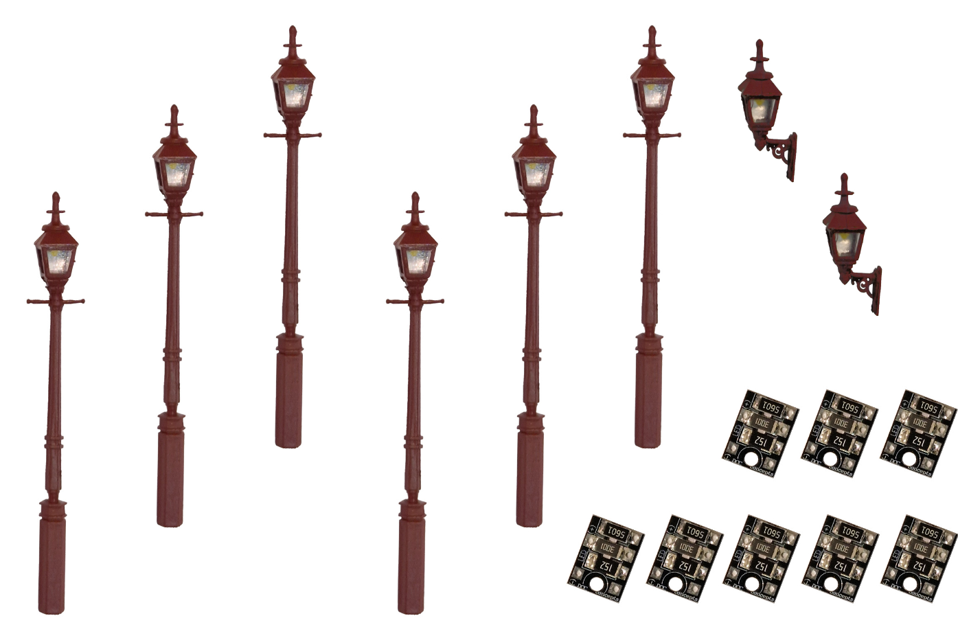 Legacy Models LML-VPGMR 4mm Scale Gas Lamps Value Pack – – Rails