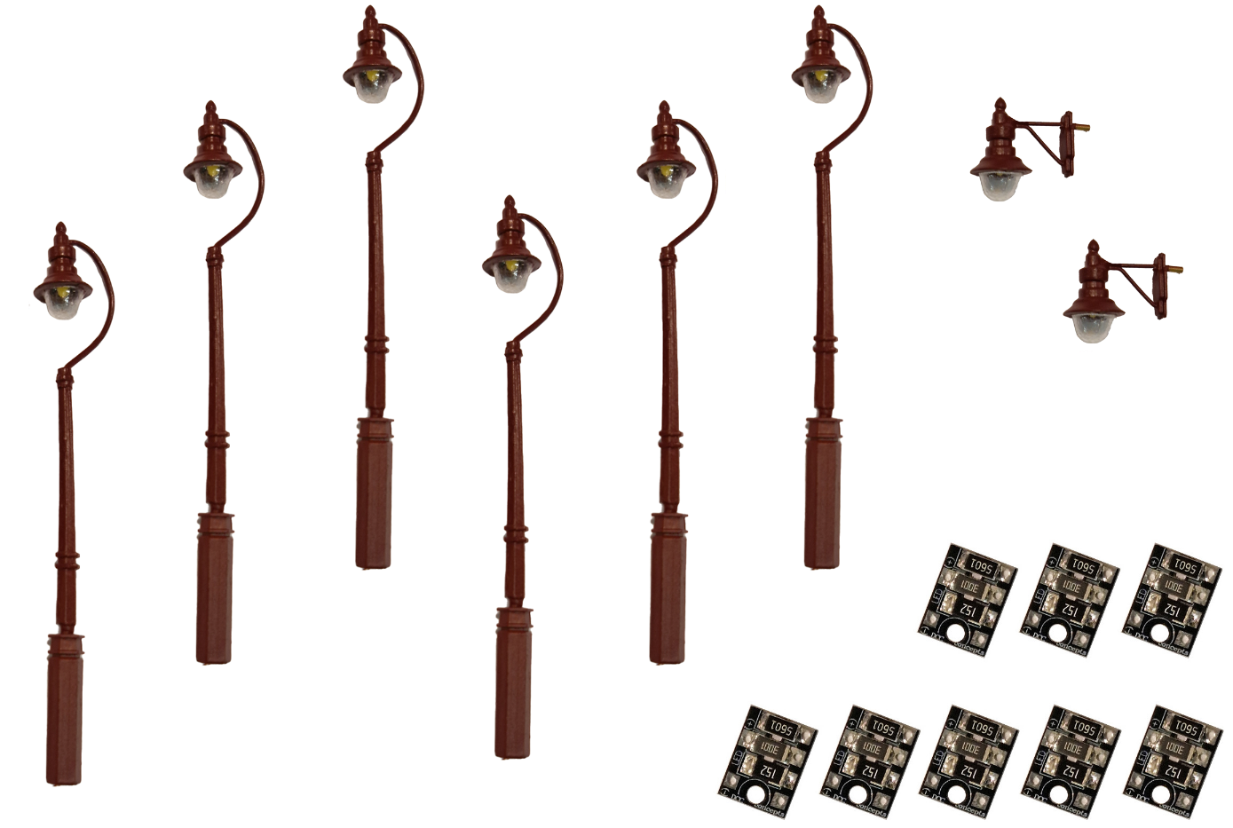 Legacy Models LML-VPSMR 4mm Scale Swan-Neck Lamps Value Pack – Rails